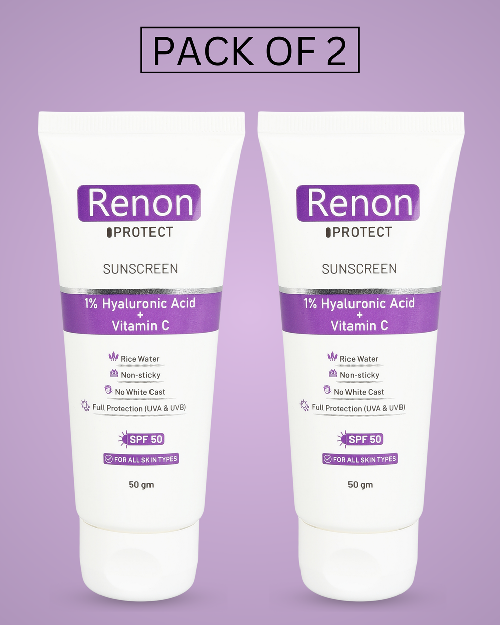 Renon Sunscreen SPF 50 PA+++ Pack of 2